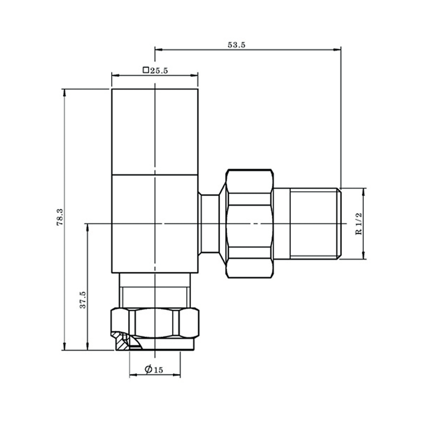 Brenton Angled Radiator Valves - Brushed Brass | Only Radiators